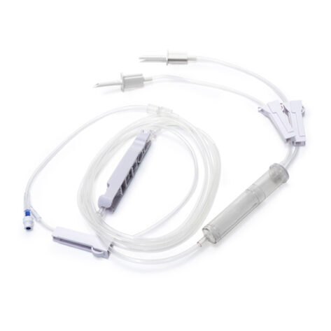 Blood set w/ 2 non-vented spikes 200μm filter + needleless Y-site